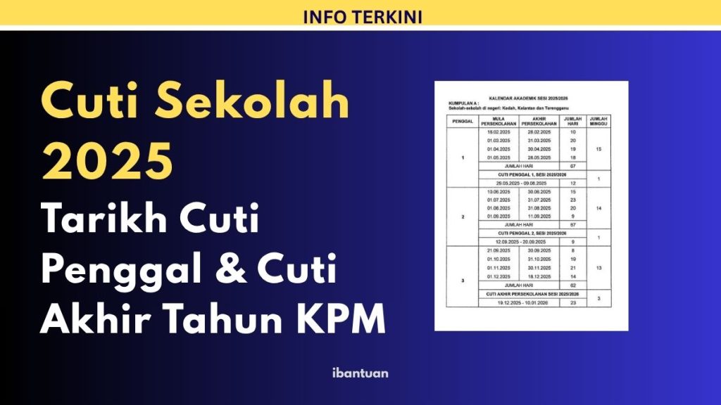 Cuti Sekolah 2025: Tarikh Cuti Penggal & Cuti Akhir Tahun KPM (Kumpulan ...